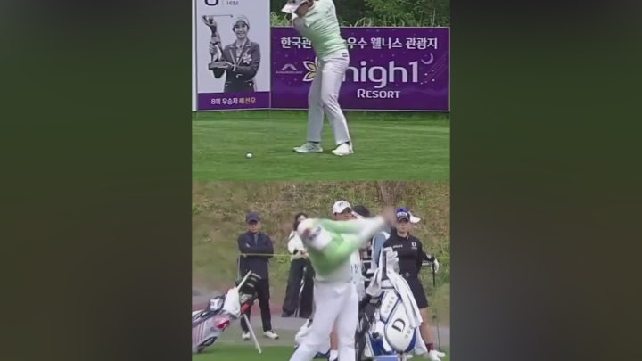 지한솔 티샷 비교 : 덕신EPC · 서울경제 레이디스 클래식 2R VS 하이원리조트 여자오픈 2024 3R - 네이버 TV