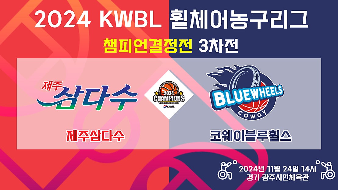 [FULL] 2024 KWBL 휠체어농구리그 챔피언결정전 3차전 24/11/24 제주삼다수 vs 코웨이블루휠스 - 네이버 TV