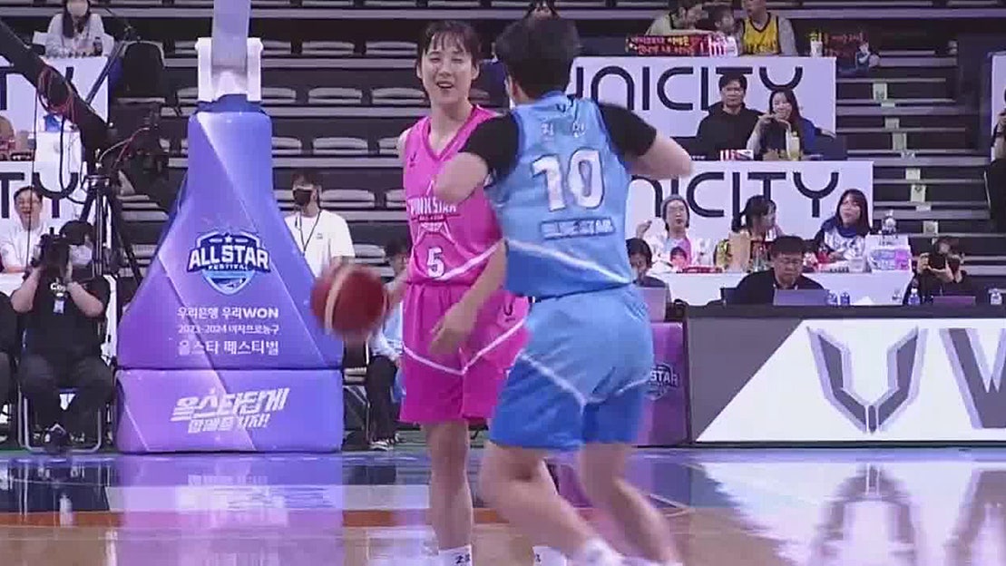 '친한 사이입니다' 김단비를 상대로 도발하는 진안 [2023-24 WKBL올스타] - 네이버 TV
