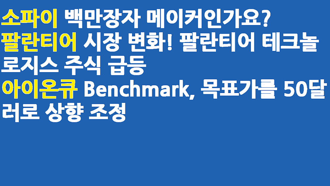 소파이(SOFI), 팔란티어(PLTR), 아이온큐(IONQ) - 네이버 TV