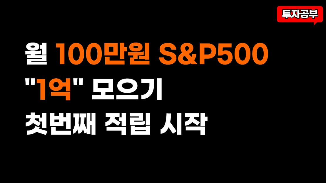 S&P500 월100만원으로 1억 모으기 - 네이버 TV