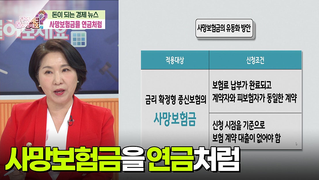 [돈이 되는 경제 뉴스] 사망보험금을 연금처럼 | KBS 250318 방송 - 네이버 TV