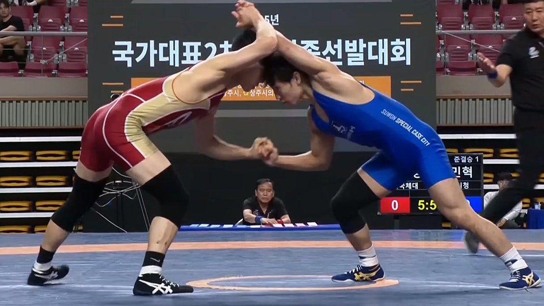 이주형 vs 윤민혁 - 남자 자유형 57kg 준결승 - 네이버 TV